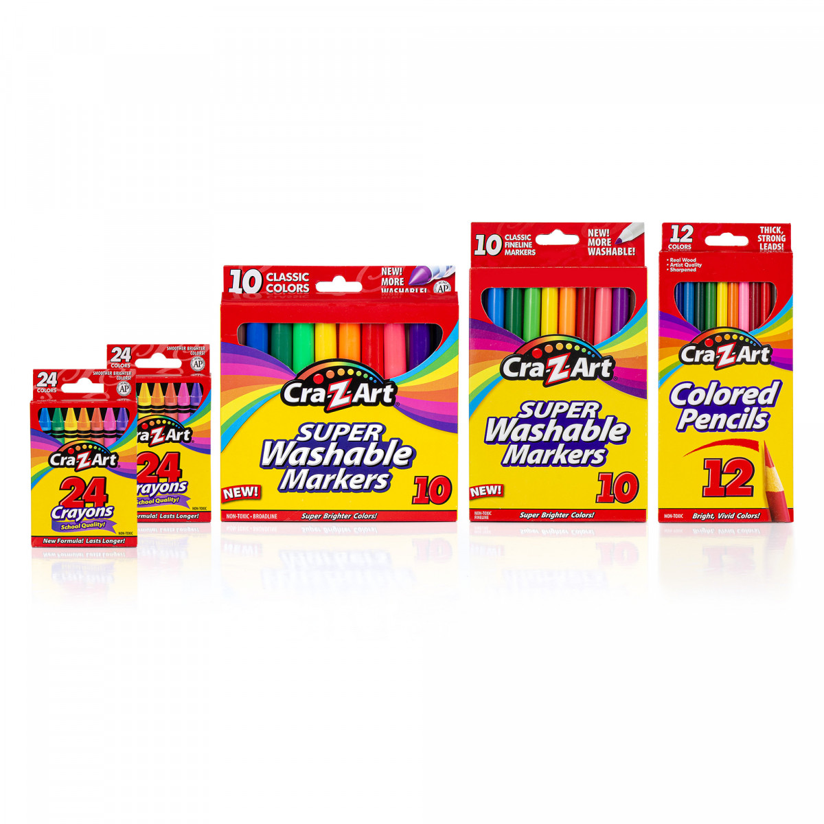 Art Supplies Bundle K-2, 12 Colored Pencils, 2-24 ct Crayon Packs,